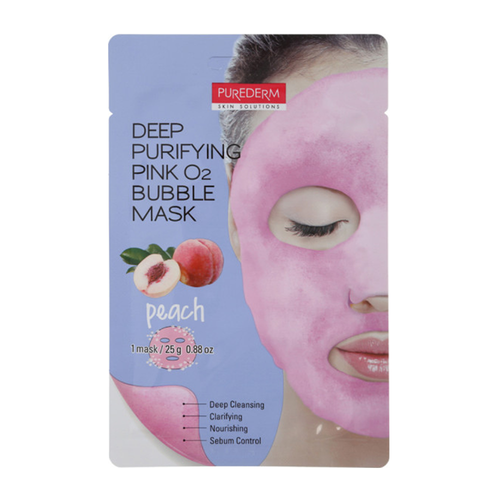 PUREDERM Deep Purifying Pink O2 Bubble Mask Peach