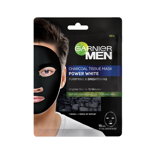 GARNIER Men Charcoal Tissue Mask Power White | ลด 29 %